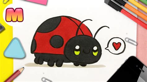 COMO DIBUJAR UNA MARIQUITA KAWAII Dibujos Faciles Kawaii Aprende A