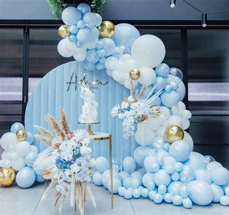 Kiena 105PCS Baby Blue Balloon Garland Kit For Baby Shower Balloon Arch