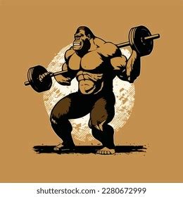 Gorilla Fitness Cartoon Logo Gym Logo Stock Vector Royalty Free