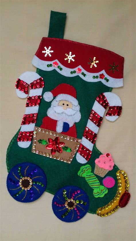 Felt Christmas Stocking With Santa