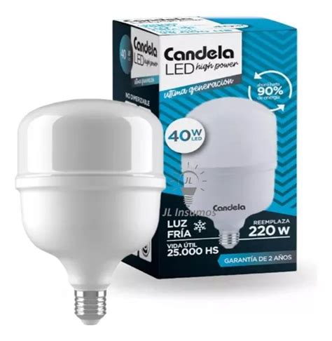 Pack Lampara Led W E Luz Fria Alta Potencia Candela