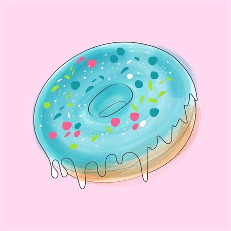 Premium Vector Delicious Donut With Icing And Sprinkles On Pink