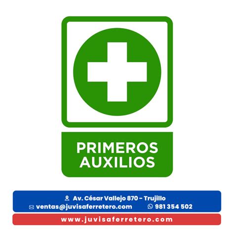 SEÑAL PRIMEROS AUXILIOS VERDE VINIL ADHESIVO 20X30 cm JUVISA