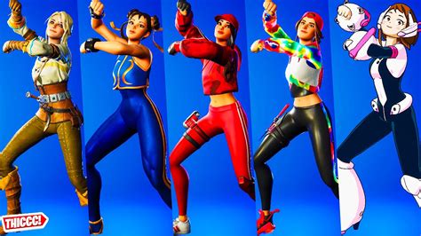 New Fortnite Celebrate Me Emote Showcase With All Thicc Girl Skins 🍑😍 Icon Series Dance 🔥 Who
