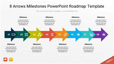 Arrows Milestones Powerpoint Roadmap Template Slides Just Free