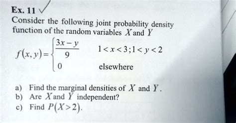 Consider The Following Joint Probability Density Function Of The Random