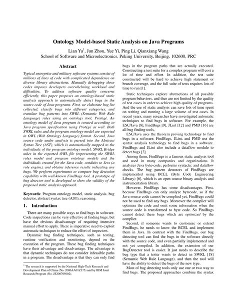 pdf ontology model based static analysis on java programs