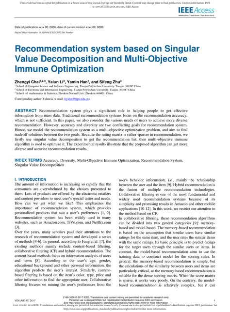 pdf recommendation system based on singular value decomposition and multi objective immune