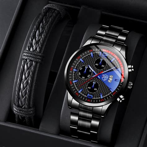 Kaufe Mode Männer Edelstahl Uhren Kalender Quarz Armbanduhren Luxus