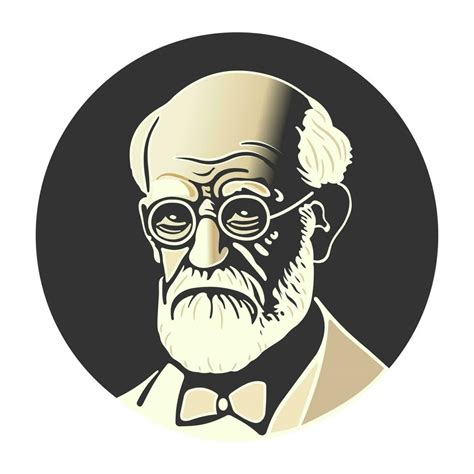 sigmund freud padre de psicoanálisis retrato vector ilustración en