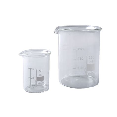 BÉCHERS EN VERRE BOROSILICATÉ FORME BASSE Pierron