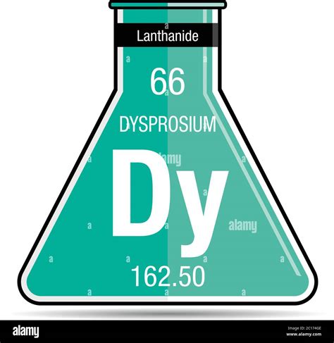 Dysprosium Symbol On Chemical Flask Element Number Of The Periodic