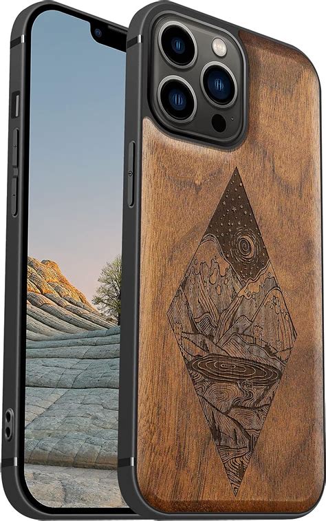 Carveit Design Wooden IPhone 13 Pro Max Case Real Hard Wood And Soft