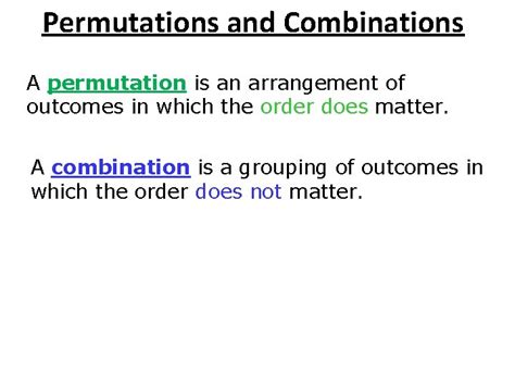 the difference between permutations and combinations name recap