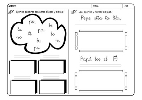 Lectoescritura Y Vocabulario Con La Letra P
