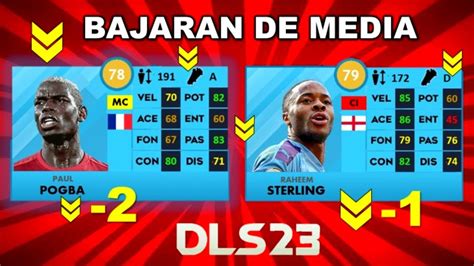 JUGADORES QUE BAJARAN DE MEDIA EN UNA PROXIMA ACTUALIZACION DLS 23