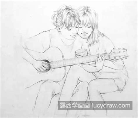 人物素描怎么画教你画一对小情侣 学院 摸鱼网 Σ っ Д っ 让世界更萌 mooyuu