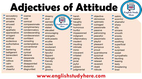 100 Adjectives In English English Study Here 8D3