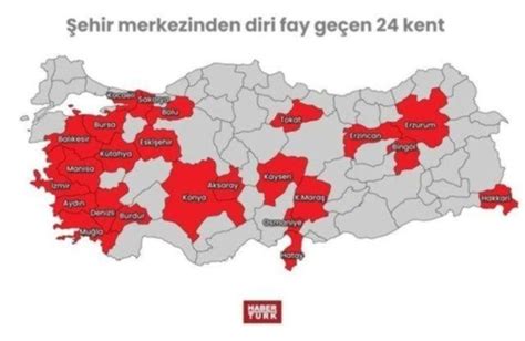 TÜRKİYE MTA FAY HATTI RİSK HARİTASI 2023 Hangi iller ve ilçelerden fay