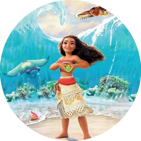 Painel Redondo Tecido Sublimado 3D Moana FRD 2556 Felicitá