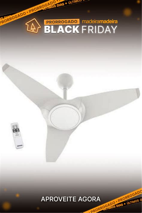 Ventilador Teto Flow Ventisol Controle Remoto 3 Pás Branco 127V