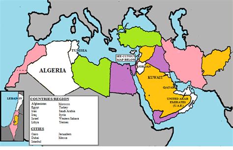 Middle East Political Map 3 Diagram Quizlet