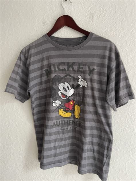 Vintage Disney Classic Micky Mouse Gray T Shirt Men Gem