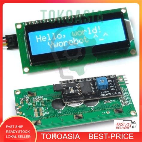 Jual Lcd I C Iic Twi Serial Blue Backlight Lcd Module Shield X