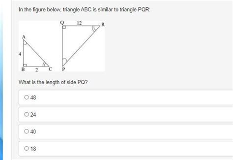 in the figure below triangle abc is similar to triangle pqr a right triangle abc with right
