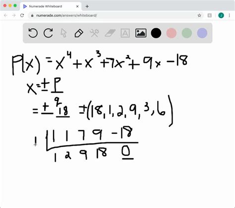 solved find all zeros of the polynomial p x x 4 x 3 7 x 2 9 x 18
