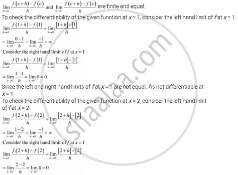prove that the function f given by f x x 1 x in r is not differentiable at x 1