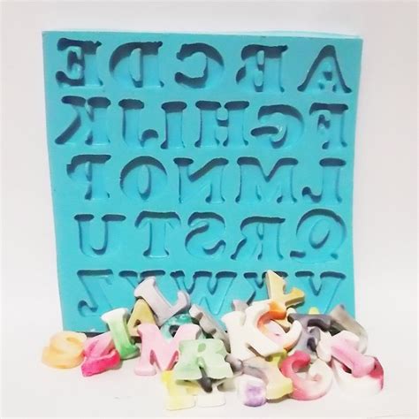 Molde De Silicone Letras Do Alfabeto Lashimiecia