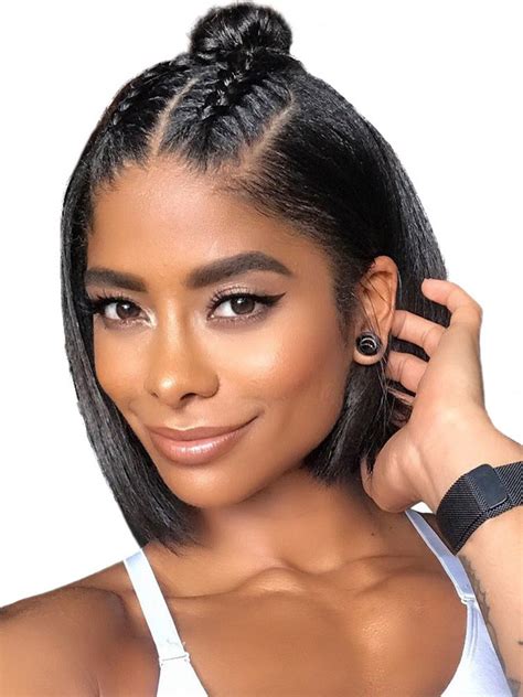 Super Short Lace Front Human Hair Wigs Deep Part Straight Bob Style Wig