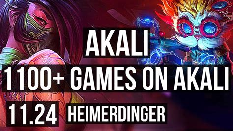 AKALI Vs HEIMER TOP DEFEAT 9 Solo Kills 1100 Games 1 6M