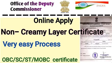 Non Creamy Layer CertificateOnline ApplyOBC SC ST CertificateLive