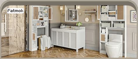 Amazon Fatmok Over The Toilet Storage Cabinet Rattan Toilet