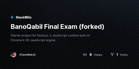BanoQabil Final Exam Forked StackBlitz