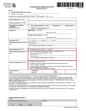 Fixed Deposit Form Fill Online Printable Fillable Blank PdfFiller