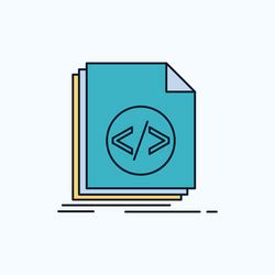 Code Executable File Running Script Flat Icon Vector Image