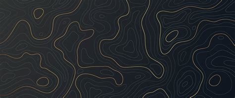 Luxury Gold Abstract Line Art Background Vector Mountain Topographic