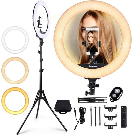LAMPA PIERŚCIENIOWA RING LED DUŻA Z STATYWEM DO ZDJĘĆ VIDEO PILOT