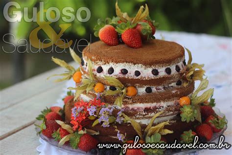 Naked Cake de Chocolate Sem Glúten e Lactose Diabetes e agora