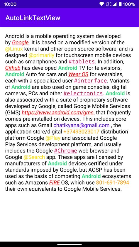 the android arsenal text views autolinktextviewv2