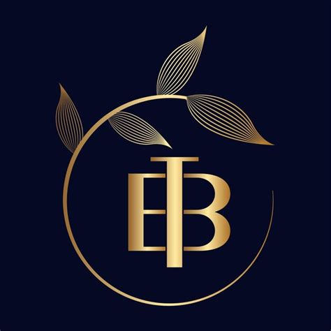 Bt Oder Tb Luxus Blatt Logo Premium Vektor