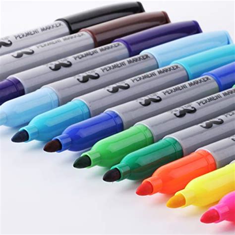 Mr Pen Permanent Markers 12 Pack Assorted Colors Fine Point
