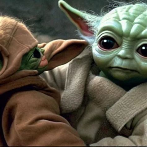 A Film Still Of Baby Yoda S Son Being Trained By Luke Stable