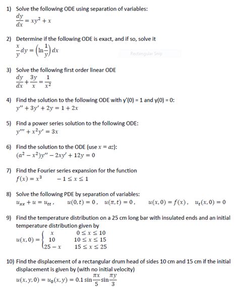 solved solve the following ode using separation of
