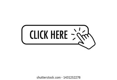 Click Here Button Hand Pointer Clicking Stock Vector Royalty Free