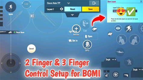2 Finger 3 Finger Control Setup For BGMI Two Three Finger