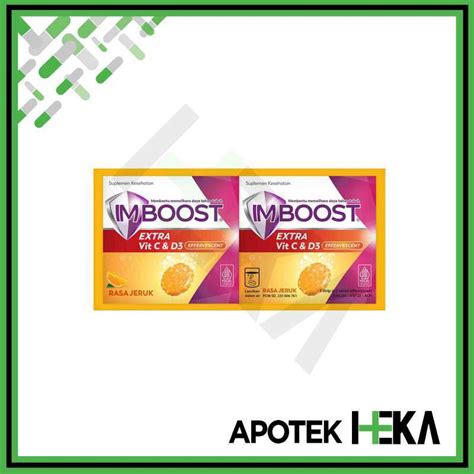 Jual Imboost Effervescent Extra Vit C D3 Strip Isi 2 Daya Tahan